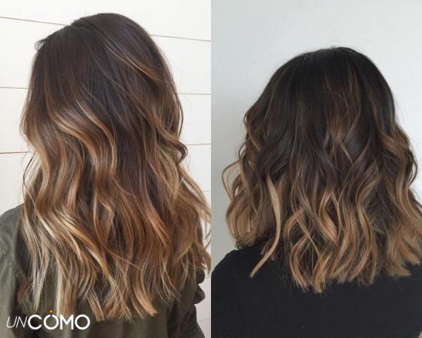 rayitos miel en cabello oscuro