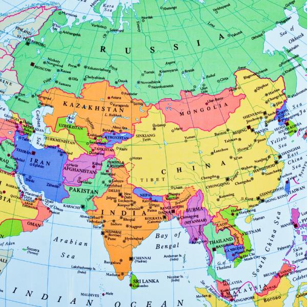 Mapa De Asia Y Sus Ciudades