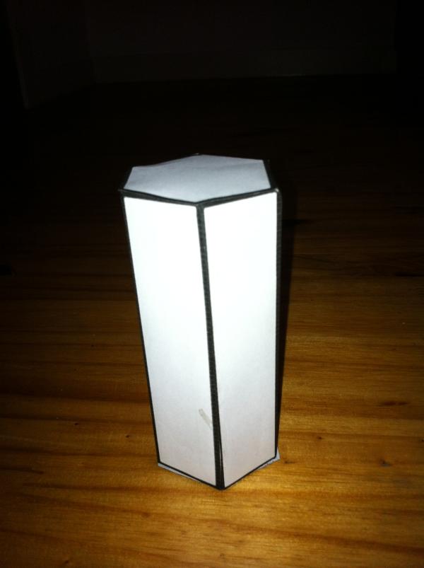 plantilla prisma hexagonal