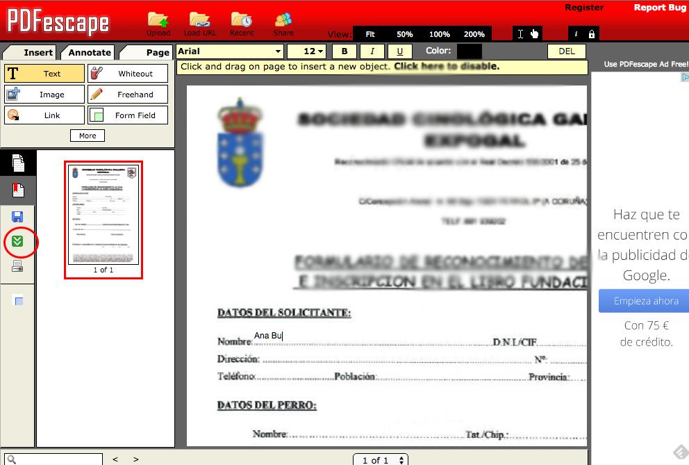 Cómo rellenar un formulario en un PDF sin software