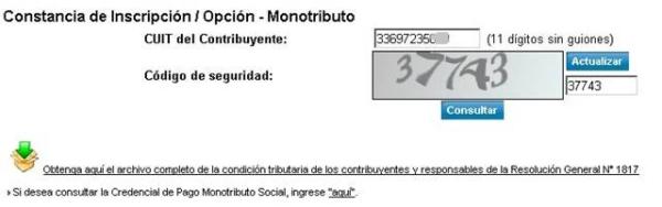 Cómo imprimir la constancia de CUIT (AFIP)